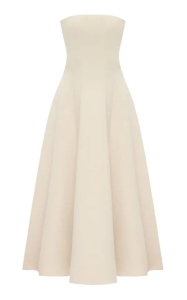 BALYKINA Corset Midi Dress With Pockets - Ivory