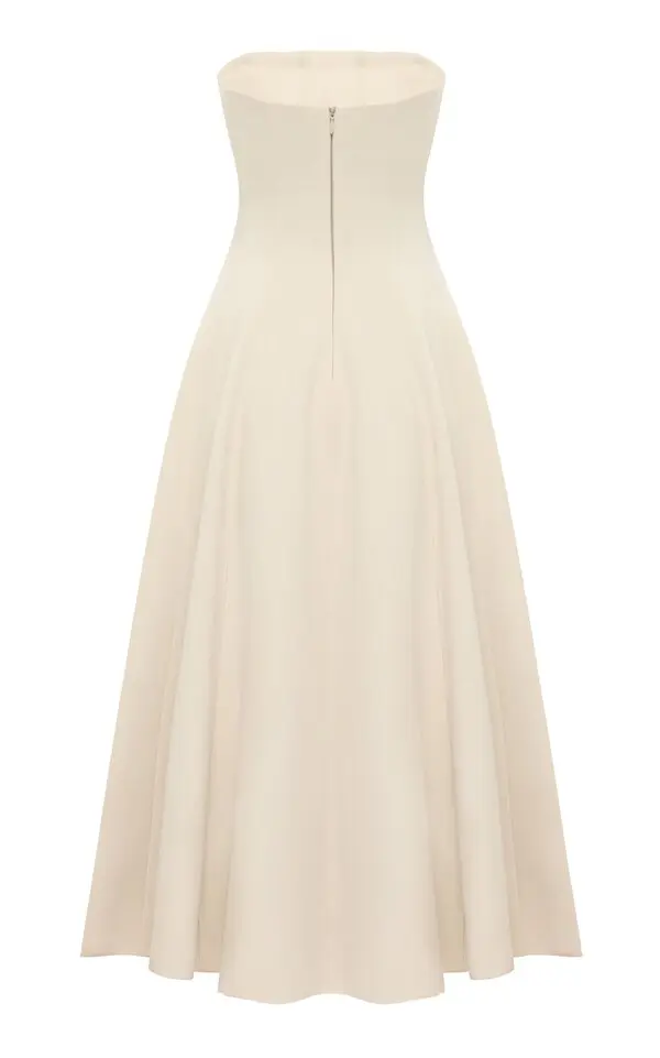 BALYKINA Corset Midi Dress With Pockets - Ivory