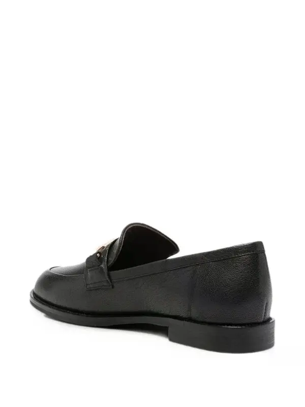 LINDA BAUMANN Hardware-detail Pebbled Leather Loafers