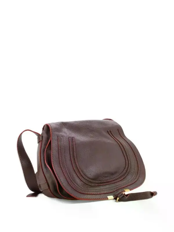 Chloé Marcie Saddle Bag Leather Medium Crossbody Bag - Brown