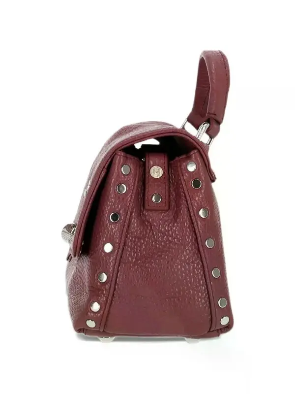 ZANELLATO Postina Stud-embellished Leather Shoulder Bag - Red
