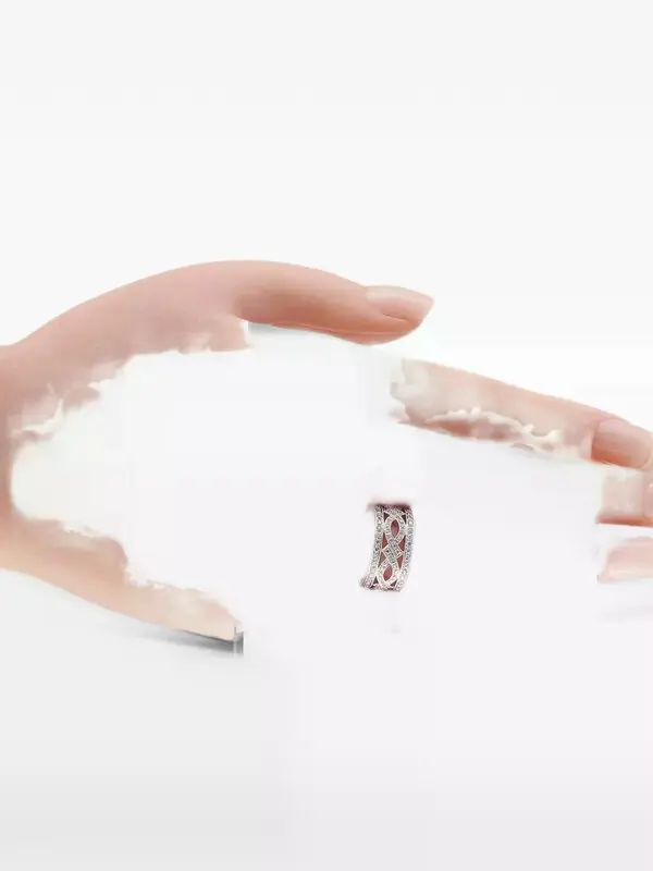 CARL AUBOCK Embellished Diamond Infinity Ring - Silver
