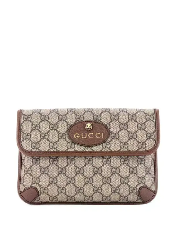 Gucci Neo Vintage Flap Gg Coated Canvas Belt Bag - Brown