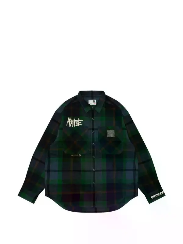 AAPE BY *A BATHING APE Aapeunvs Check-print Shirt - Blue