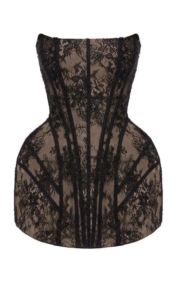BALYKINA Eva Sequined Lace Mini Dress