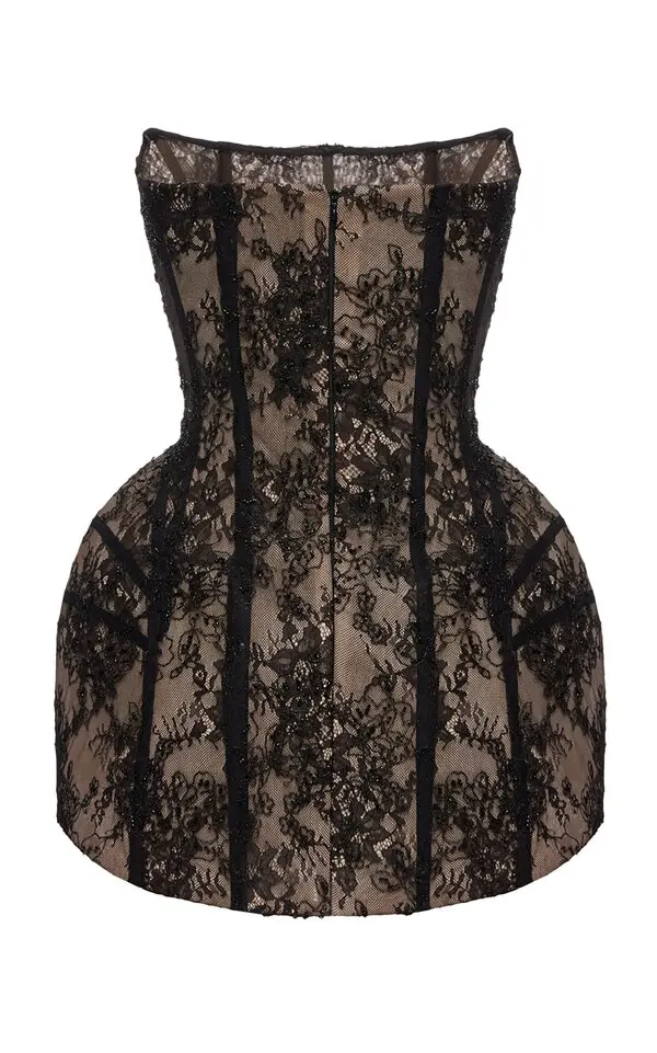 BALYKINA Eva Sequined Lace Mini Dress