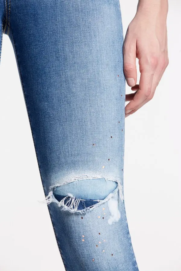 Dsquared2 Medium Crystal Peach Wash High Waist Twiggy Jeans