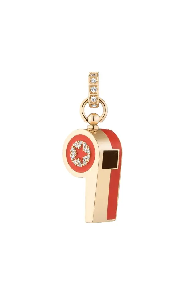MINED AND FOUND 14k Yellow And Diamond 'continuum' Whistle Pendant