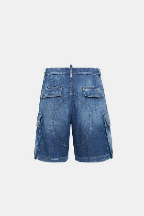 Dsquared2 Summer Lovers Medium Wash Loose Cargo Shorts