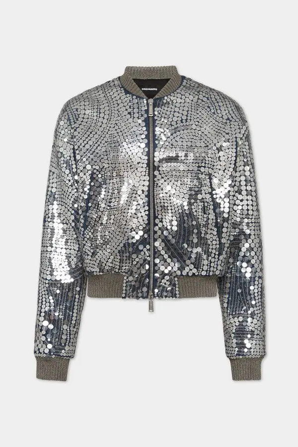Dsquared2 Silver Supernova 80's Bomber Jacket