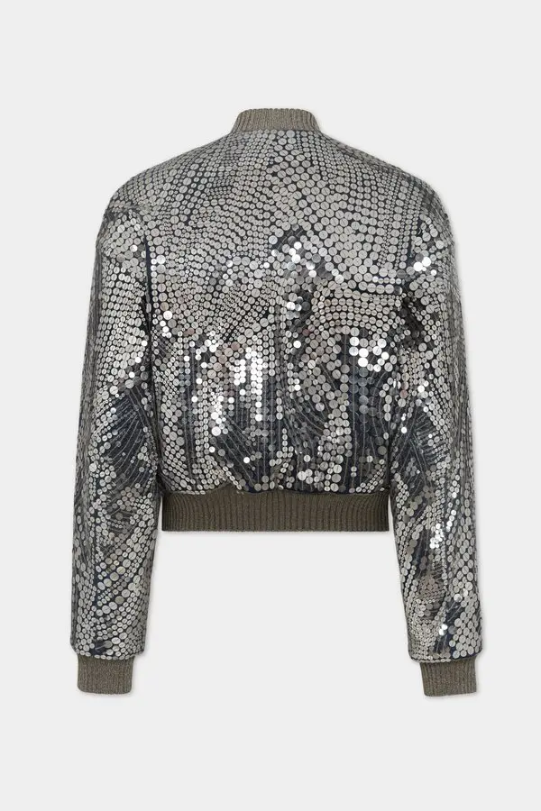 Dsquared2 Silver Supernova 80's Bomber Jacket