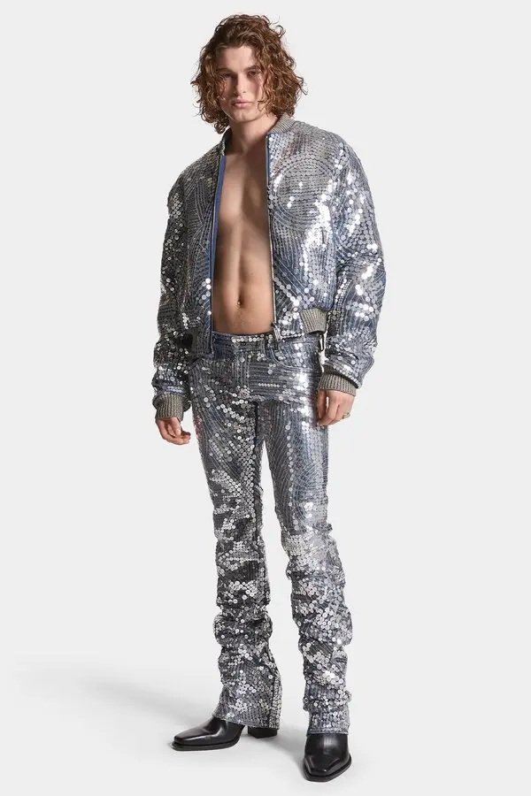 Dsquared2 Silver Supernova 80's Bomber Jacket