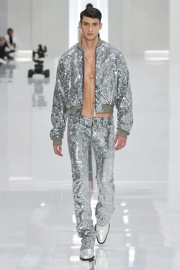 Dsquared2 Silver Supernova 80's Bomber Jacket