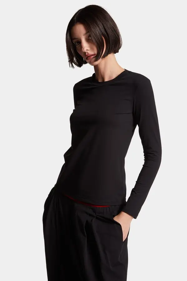 Dsquared2 Underwear Tulle Long Sleeves T-shirt