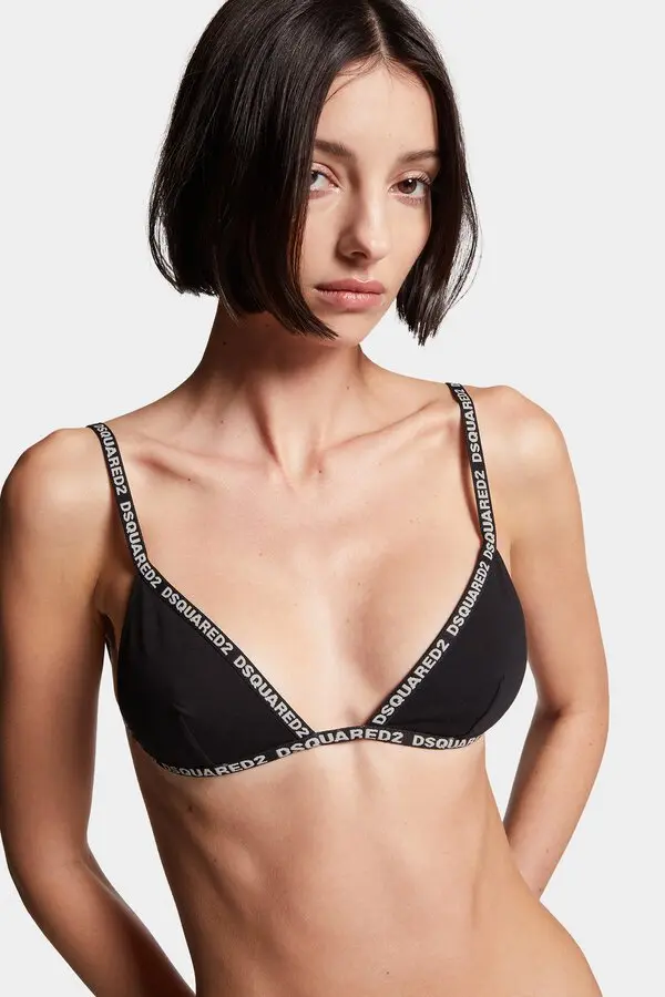 Dsquared2 Logo Cotton Triangle Bra