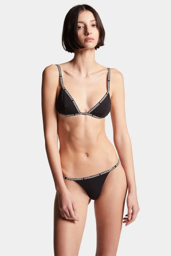 Dsquared2 Logo Cotton Triangle Bra