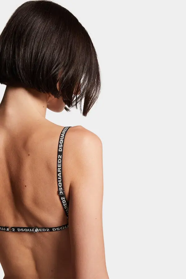 Dsquared2 Logo Cotton Triangle Bra