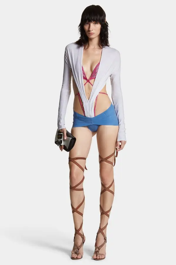 Dsquared2 5-pocket Latex Hot Pants