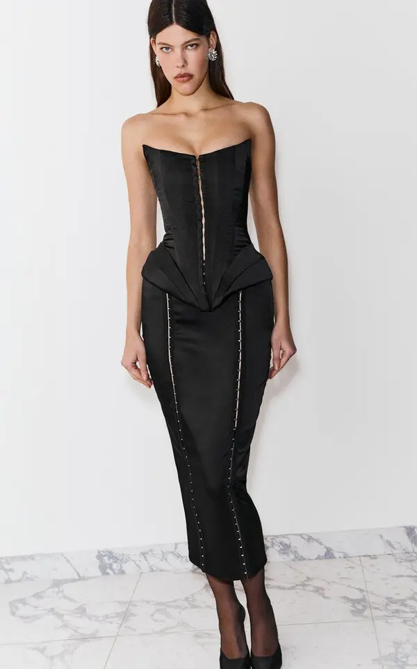 BALYKINA Soft Satin Corset With Hooks