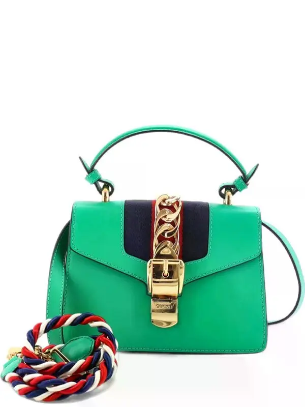 Gucci Sylvie Top Handle Bag Leather Mini Satchel