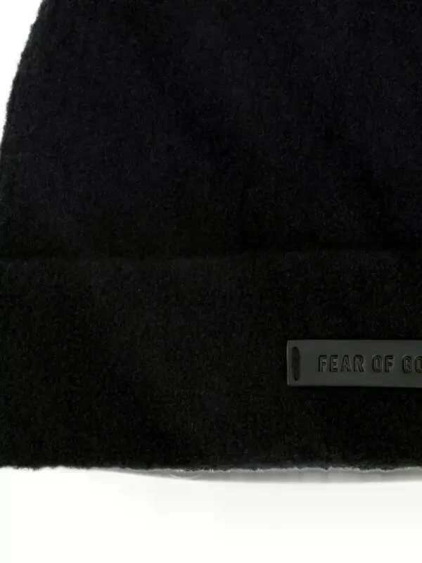 Fear Of God Logo-patch Wool Beanie Hat - Black