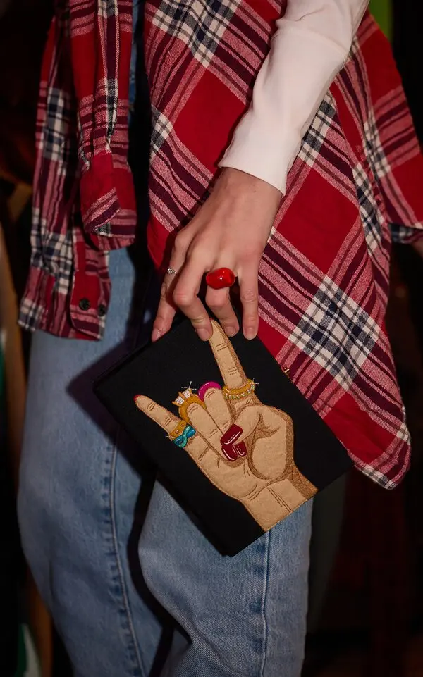 OLYMPIA LE-TAN Rock And Roll Book Clutch - Black