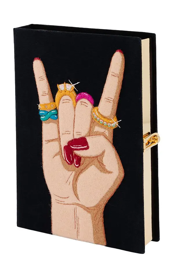 OLYMPIA LE-TAN Rock And Roll Book Clutch - Black