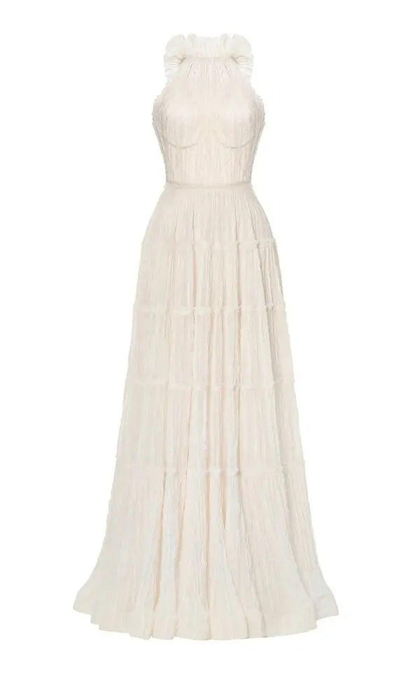 MONTSAND Tiered Halter Maxi Dress