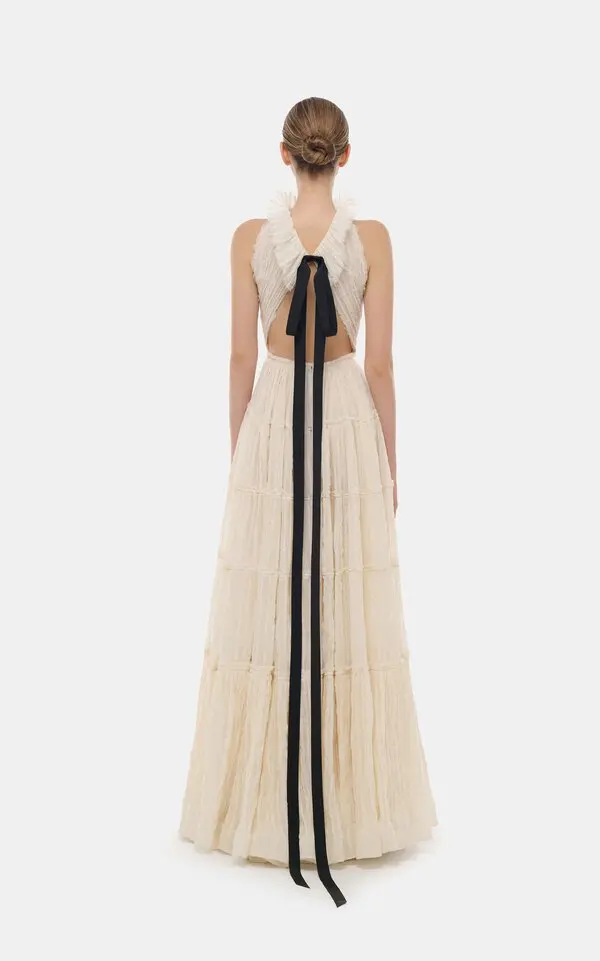 MONTSAND Tiered Halter Maxi Dress