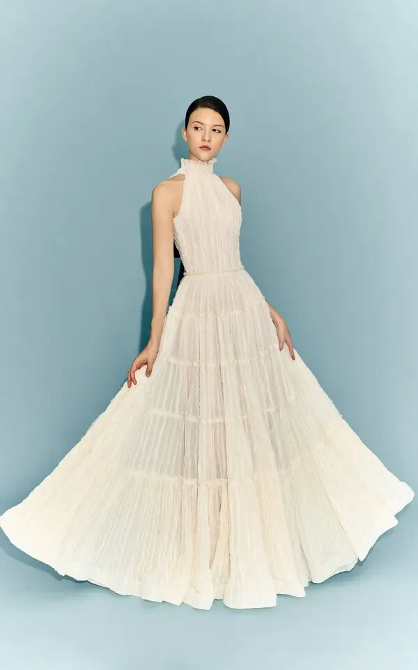 MONTSAND Tiered Halter Maxi Dress