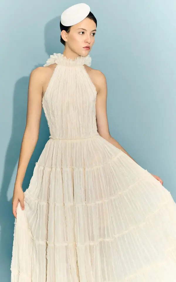 MONTSAND Tiered Halter Maxi Dress