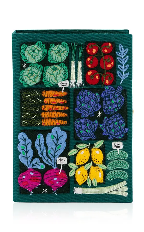 OLYMPIA LE-TAN Farm's Market Book Clutch - Evergreen