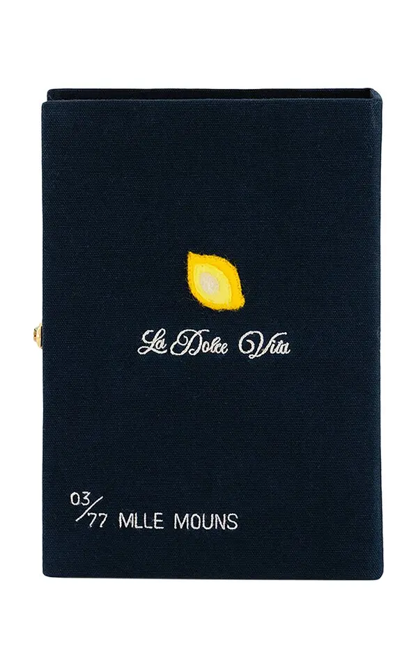 OLYMPIA LE-TAN La Dolce Vita Book Clutch - Black