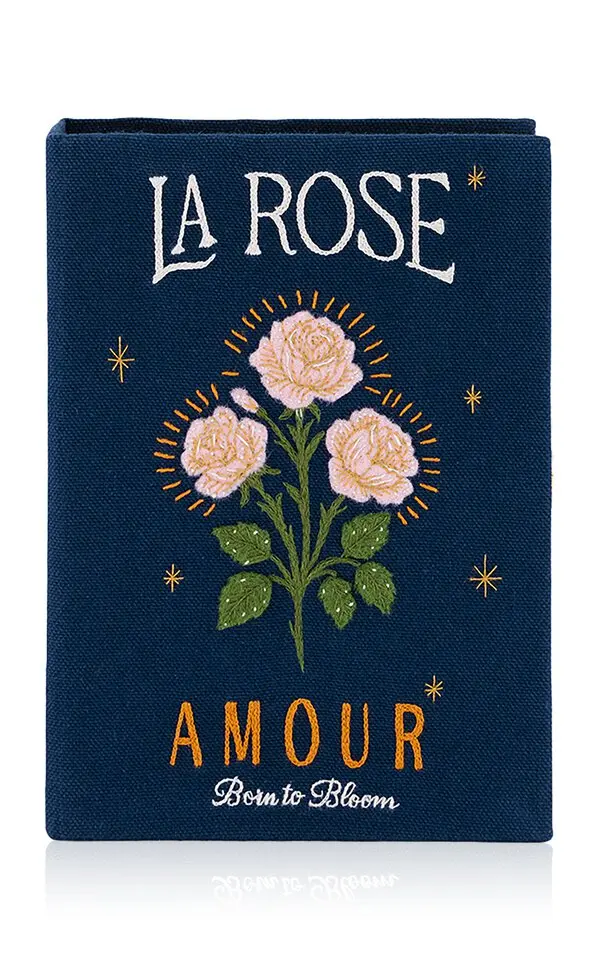 OLYMPIA LE-TAN La Rose Book Clutch - Navy