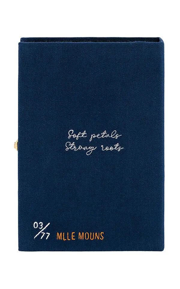 OLYMPIA LE-TAN La Rose Book Clutch - Navy