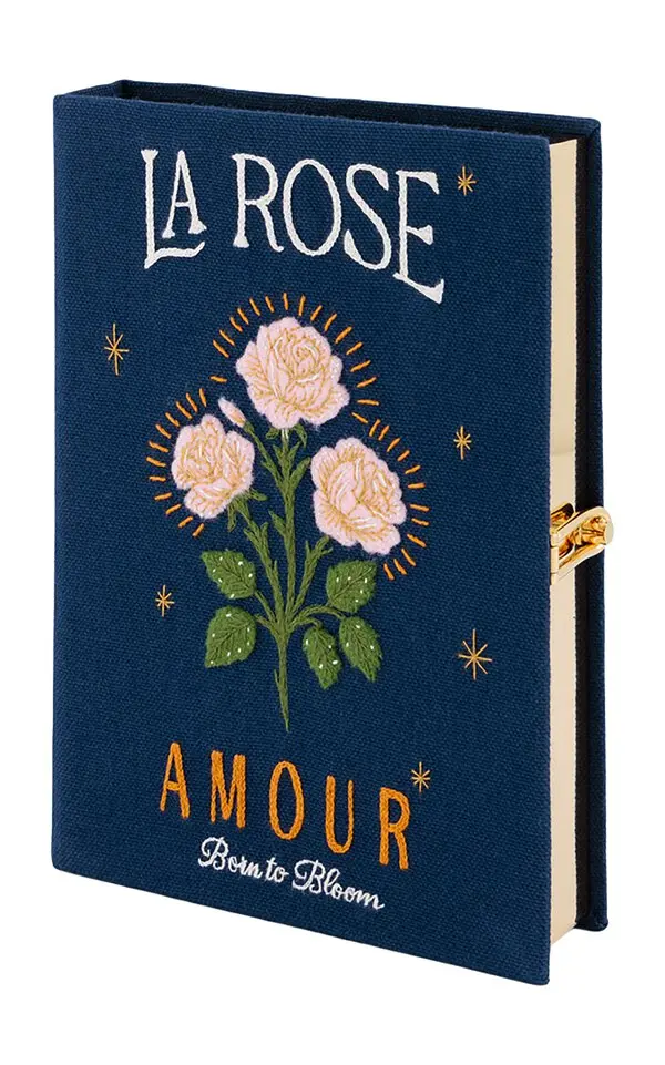 OLYMPIA LE-TAN La Rose Book Clutch - Navy
