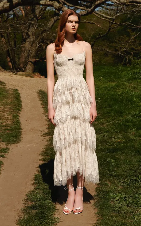 MONTSAND Ruffle Lace Cotton-blend Maxi Dress