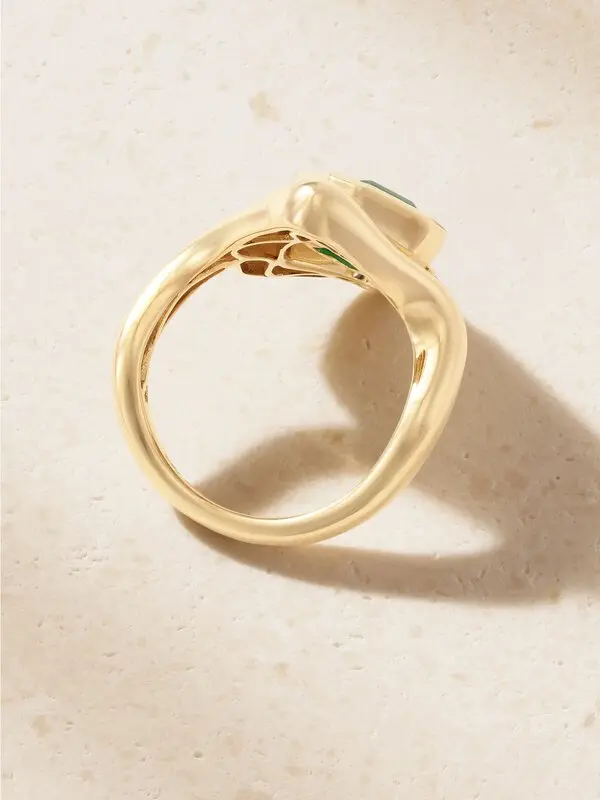 Shay Zar 18-karat Gold, Emerald And Diamond Pinky Ring