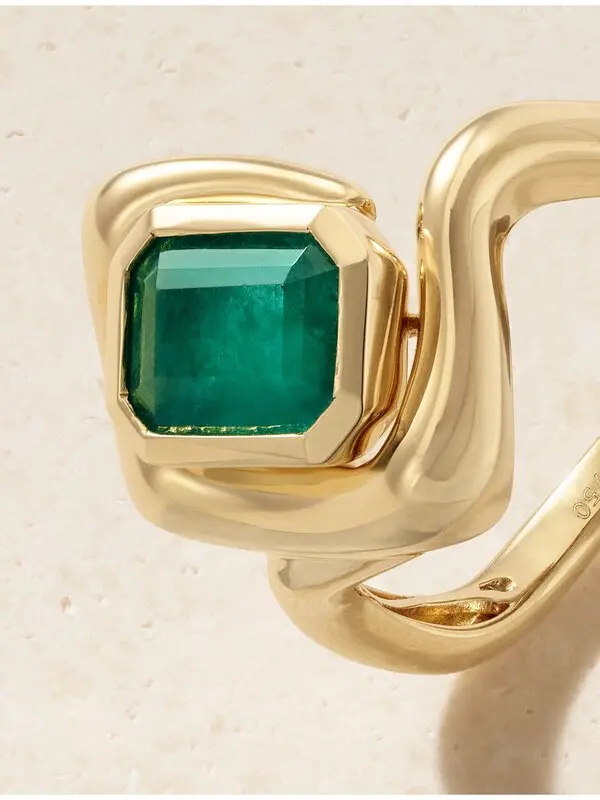 Shay Zar 18-karat Gold, Emerald And Diamond Pinky Ring