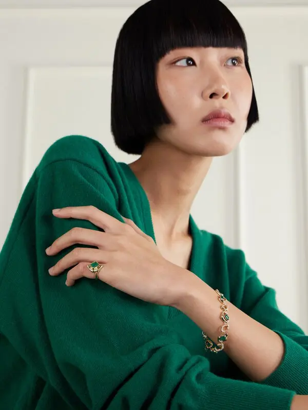 Shay Zar 18-karat Gold, Emerald And Diamond Pinky Ring