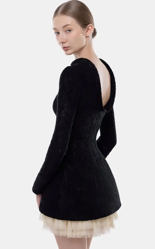 MONTSAND Open Scoop Wool-blend Mini Dress