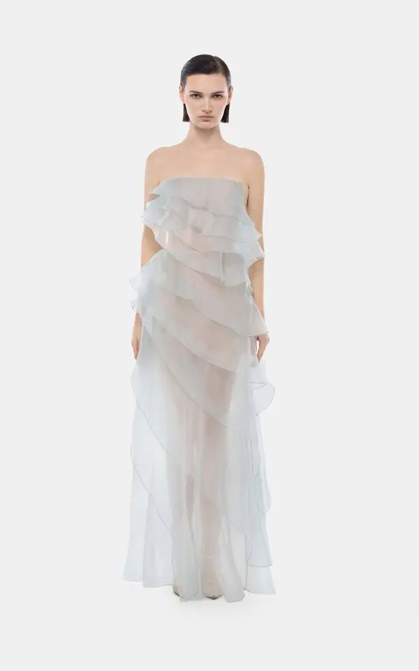 MONTSAND Tiered Strapless Maxi Dress