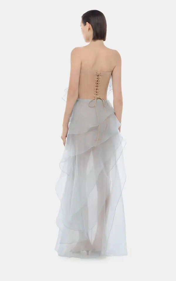 MONTSAND Tiered Strapless Maxi Dress