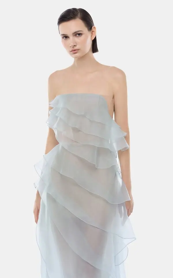 MONTSAND Tiered Strapless Maxi Dress