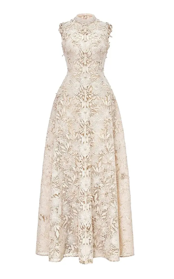 MONTSAND Flower Beaded Maxi Dress