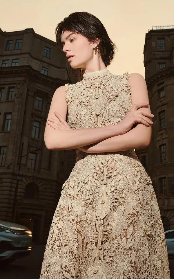 MONTSAND Flower Beaded Maxi Dress