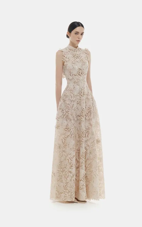 MONTSAND Flower Beaded Maxi Dress