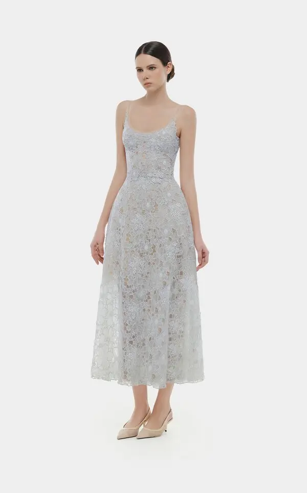 MONTSAND Flower Lace Midi Dress