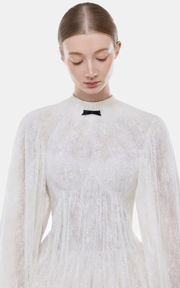 MONTSAND Lace Overlay Mini Dress