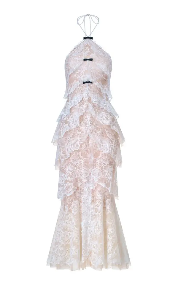 MONTSAND Tiered Lace Maxi Dress